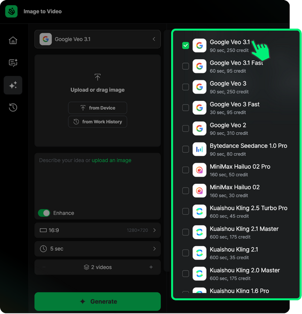 CREAGENアップデート｜VEO3.1新モデル追加